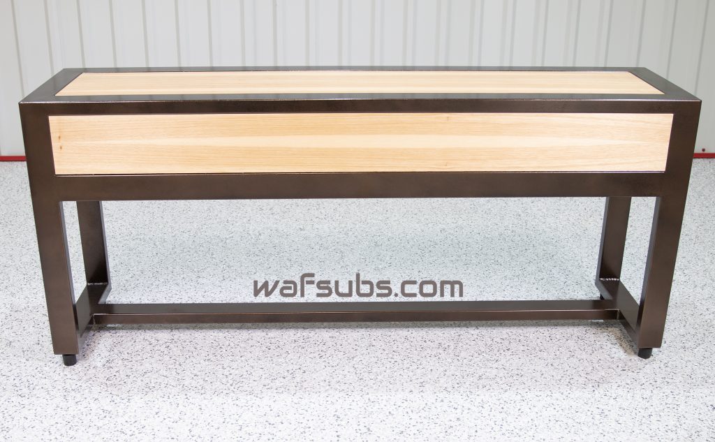 Custom Subwoofer Console Calico Hickory (Veneer) / Hammered Copper ...